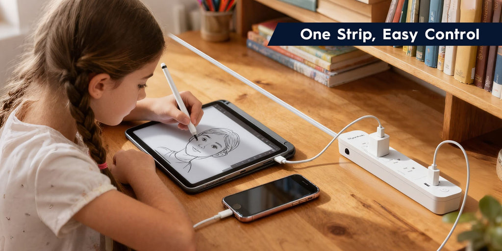 Remote Control Power Strip | Desk & Home Office Strips with RF Control